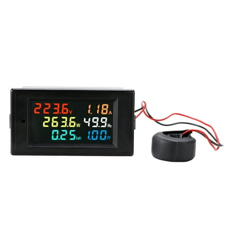 AC 80-300V Digital Voltmeter Ammeter Color LCD Display Multimeter ...