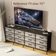70 Inch Long Dresser & TV Stand with Charging Station - 12 Fabric ...