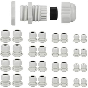 Bates- Cable Gland, PG7, 20 Pack, 3-6.5 mm Cable Gland Connectors ...