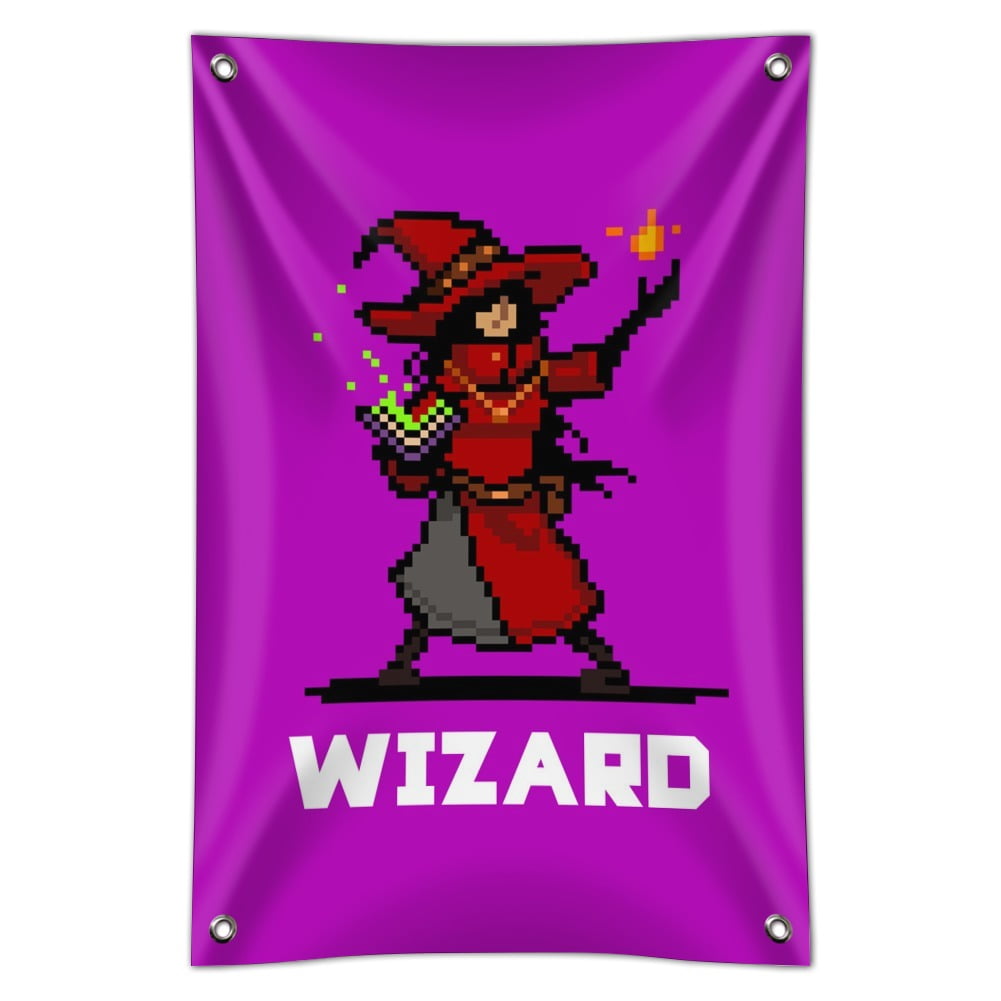 8-Bit Pixel Retro Wizard Mage Caster Games RPG Home Business Office ...