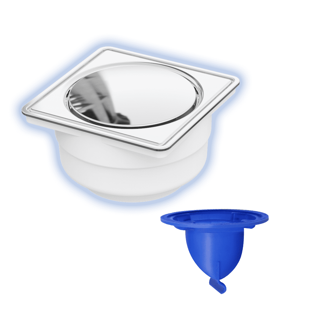 Coladera universal cuadrada push con membrana check anti-olores ...