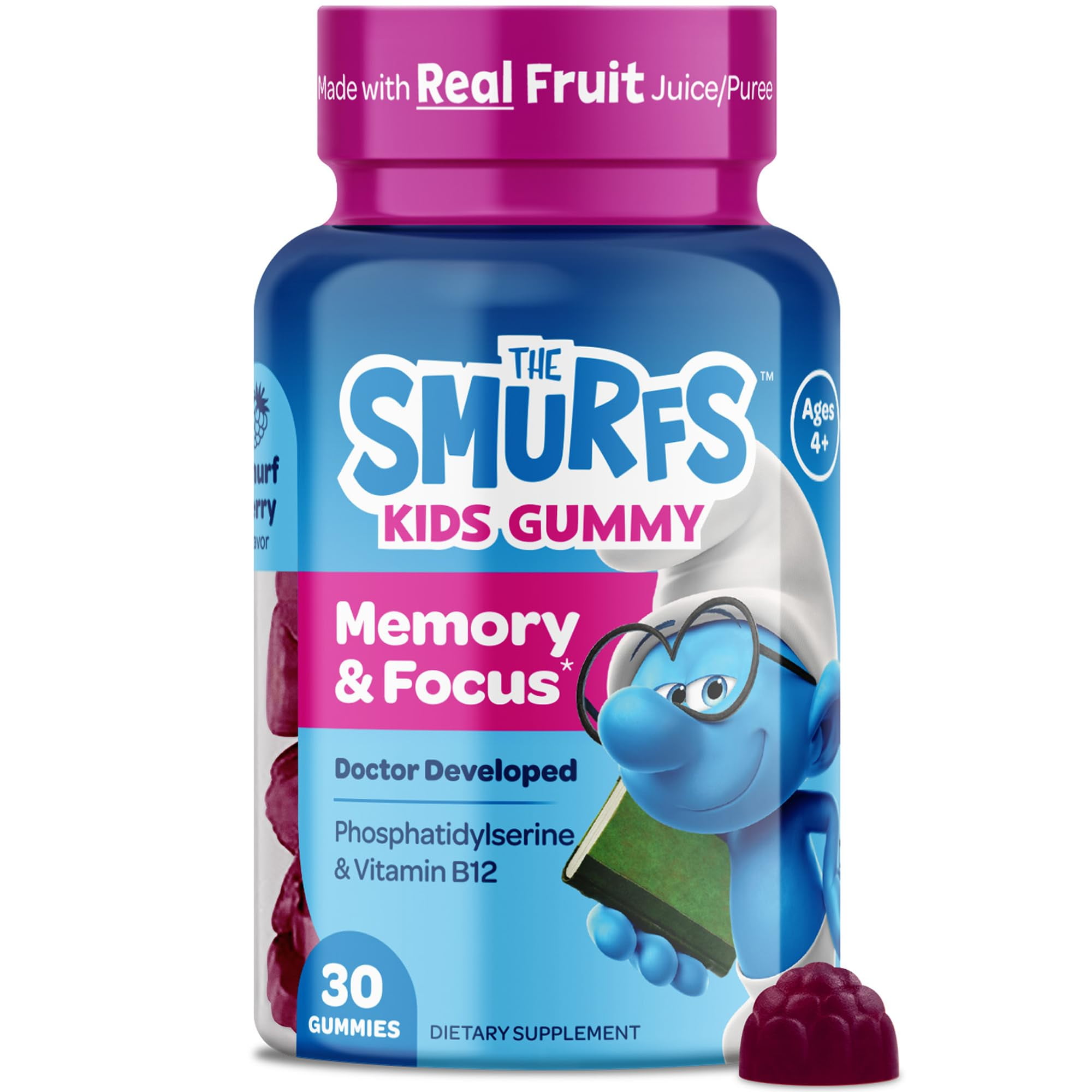 Suplemento VITABURST Smurfs Focus Gomies para niños 30 unidades ...