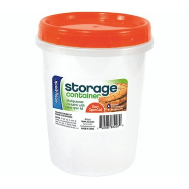 Easy Pack 8019 Storage Container, 800 mL Capacity, Round, Plastic 6 ...