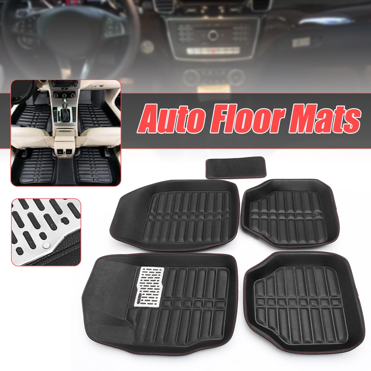 5pcs Universal Car Auto Floor Mats Floor Liner Front & Rear Carpet All ...