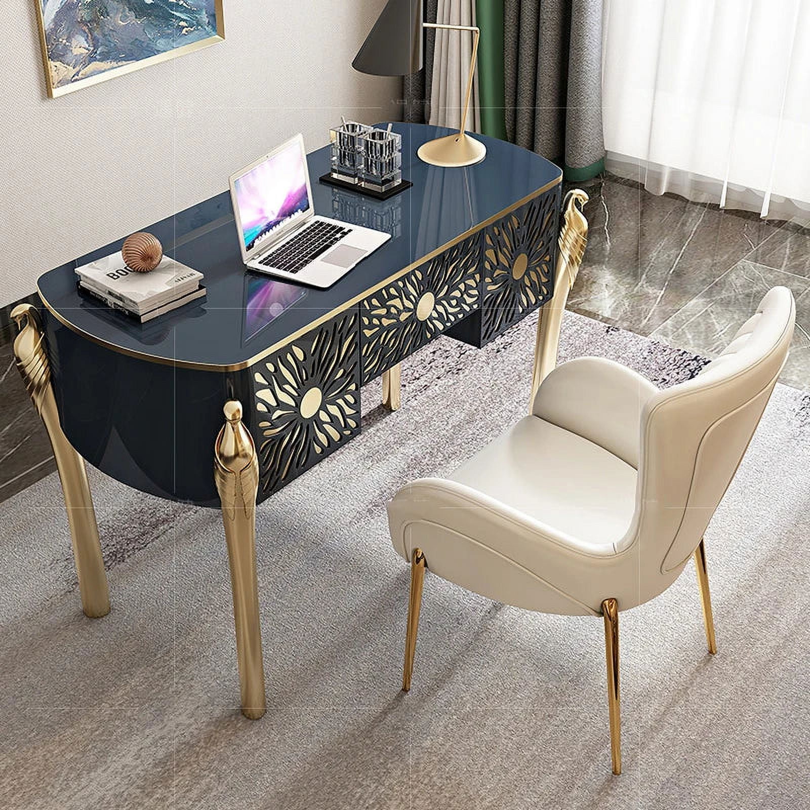 Light luxury desk, postmodern minimalist office desk, designer, home ...