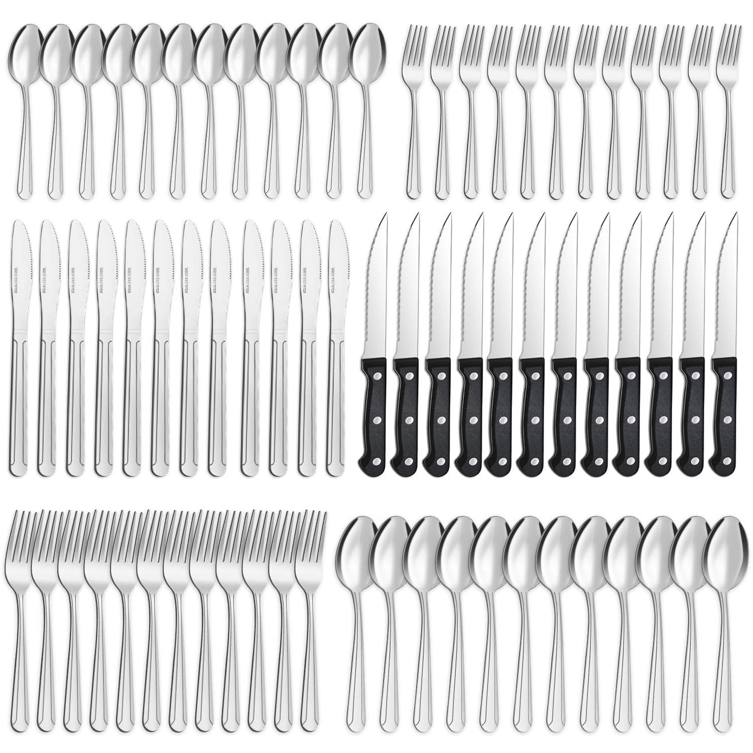 Click here for Bestdin 72 Pieces Silverware Set With Steak Knives... prices