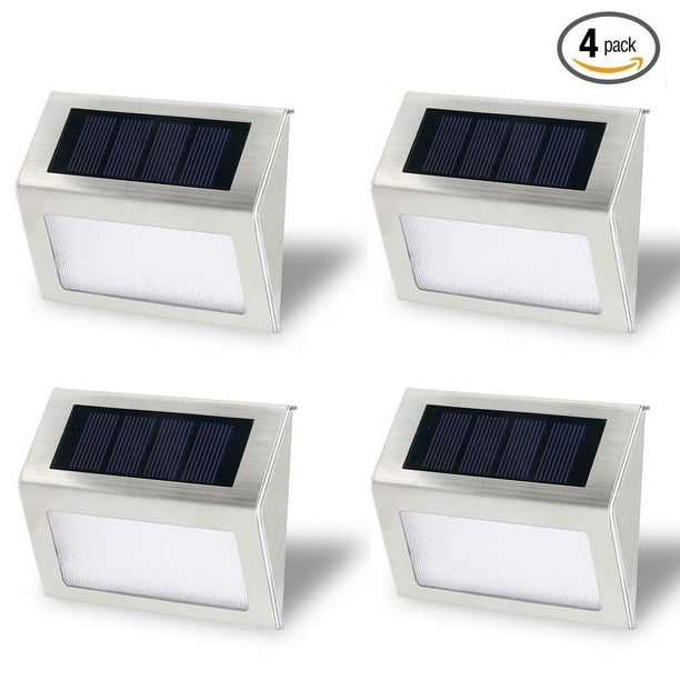 Solar Stair Light, EpicGadget Waterproof Outdoor LED Step Lighting 3 ...