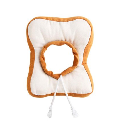 Adjustable Pet Cone Collar Cute Soft Toast Bread-Shaped Headdress Cone ...