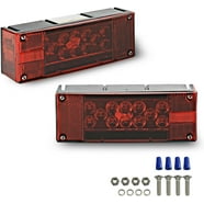 Set of 2 Steel Trailer Light Boxes w/6" LED Oval Tail Lights & 2" LED ...