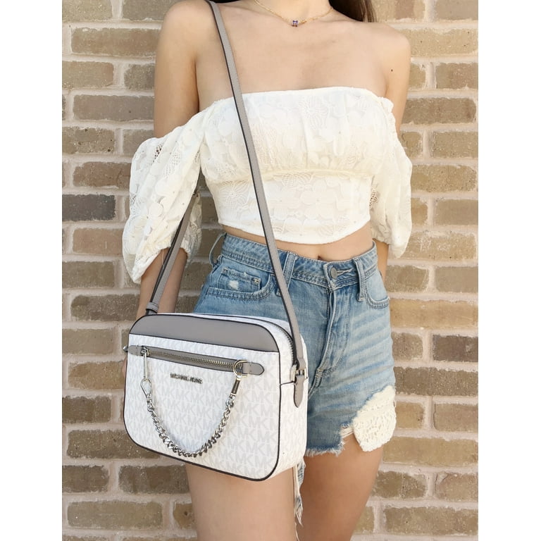 Michael Kors Large Chain Crossbody Bag in Bright White Logo Michael Kors Large Chain Crossbody Bag in Bright White Logo