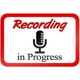 Recording in Progress Microphone Sign - Walmart.com