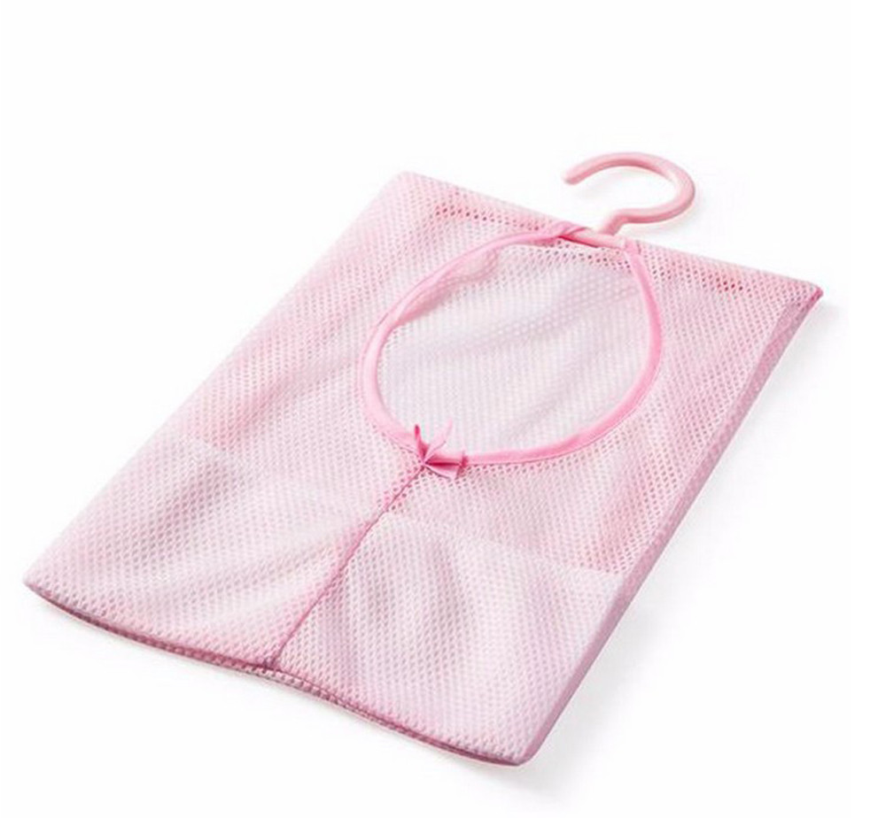 HIMIWAY Bathroom Storage Clothespin Mesh Bag Hooks Hanging Bag ...