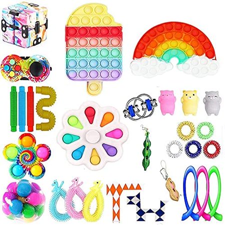 HALO Big Fidget HALO s Pack, Sensory Fidget Set Pop Bubble Stress Relief HALO s with Marble Mesh ...