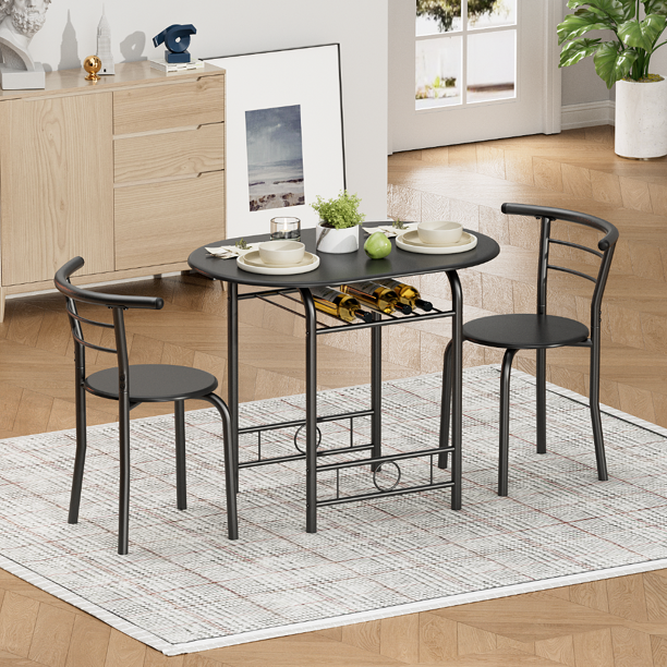Vineego 3 Pieces Dining Set for 2 Small Kitchen Breakfast Table Set ...