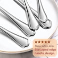 10- Silverware Set with Scalloped Edge, Stainless Flatware Cutlery Set ...