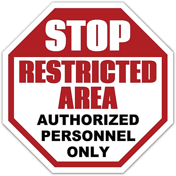 (Pack of 3 Stickers) Octagon Stop Sign Restricted Area Vinyl Decal ...