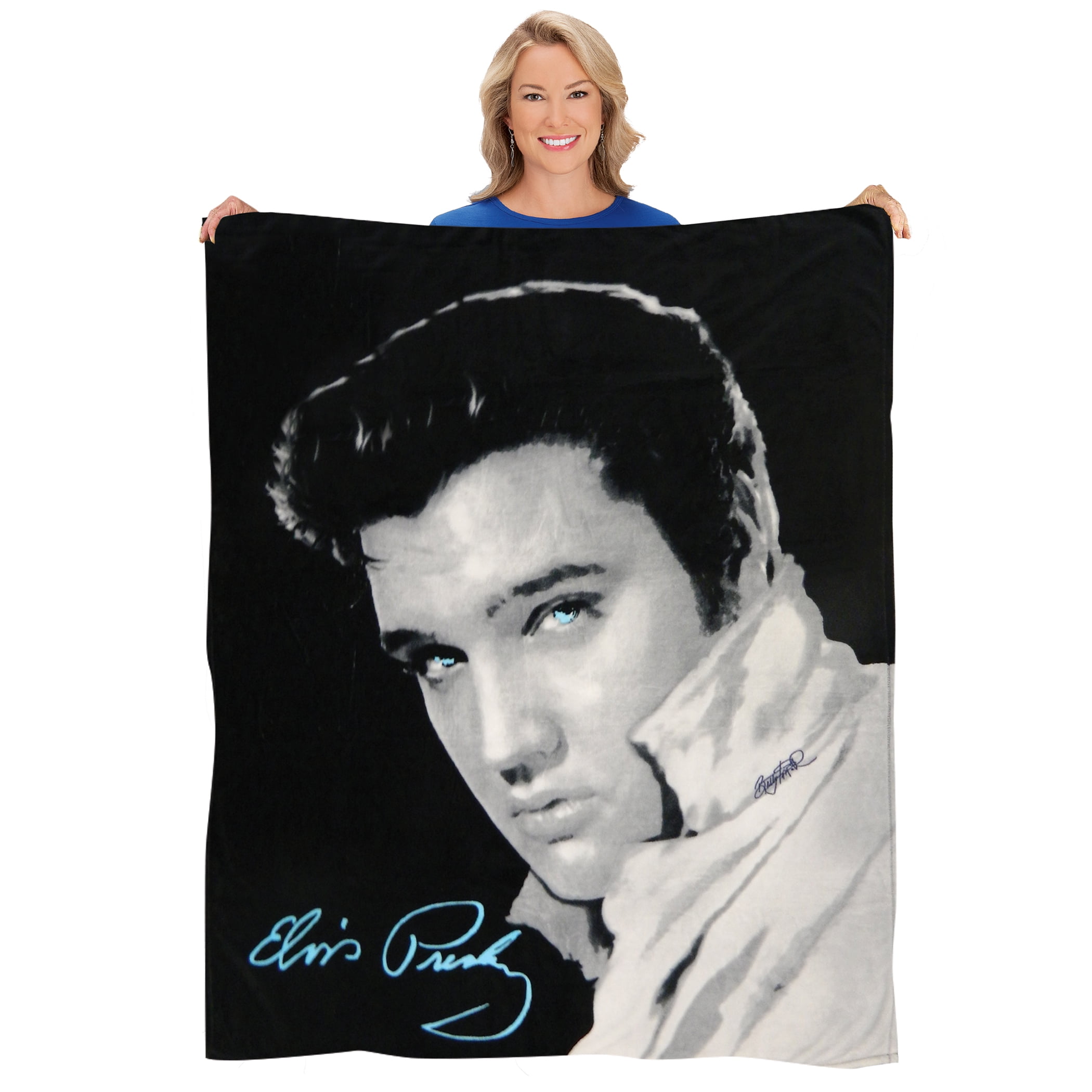 Elvis Presley Black & White Accent Throw Blanket - Walmart.com