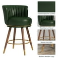 Homezeer 27" Swivel Bar Stools Set of 4, Comfortable Green Leather ...