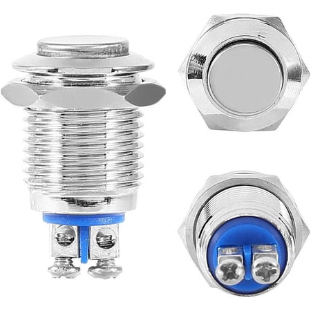 12mm Momentary Push Button Switch,Stainless Steel Metal Shell Push ...