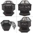 Zimtown 22 inch Small Hexagon Firepit, Outdoor Portable Wood Burning ...