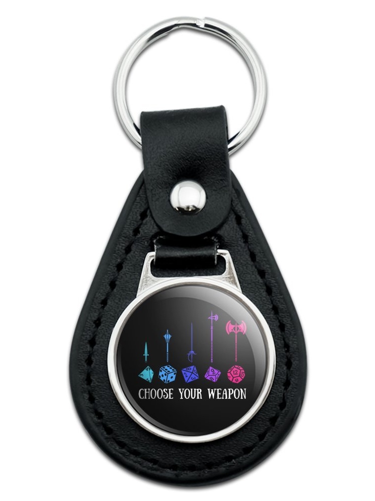Choose Your Weapon Dungeon RPG Dice Black Leather Keychain - Walmart.com