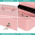 "Geohiaul Pink Cash Box with Money Tray, Key Lock, and Security - 11.80 ...