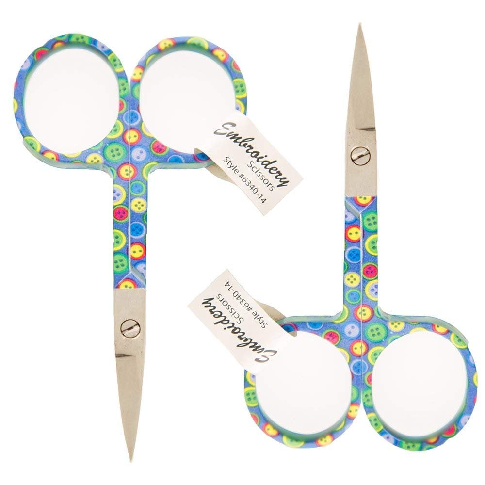 Allary 6340-14-Btns Ultra Fine 3-1/2" Embroidery Scissors - Buttons Set ...