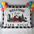 Welcome to Our Farm House Photography Backdrop 10x8FT, Red Barn Vintage ...