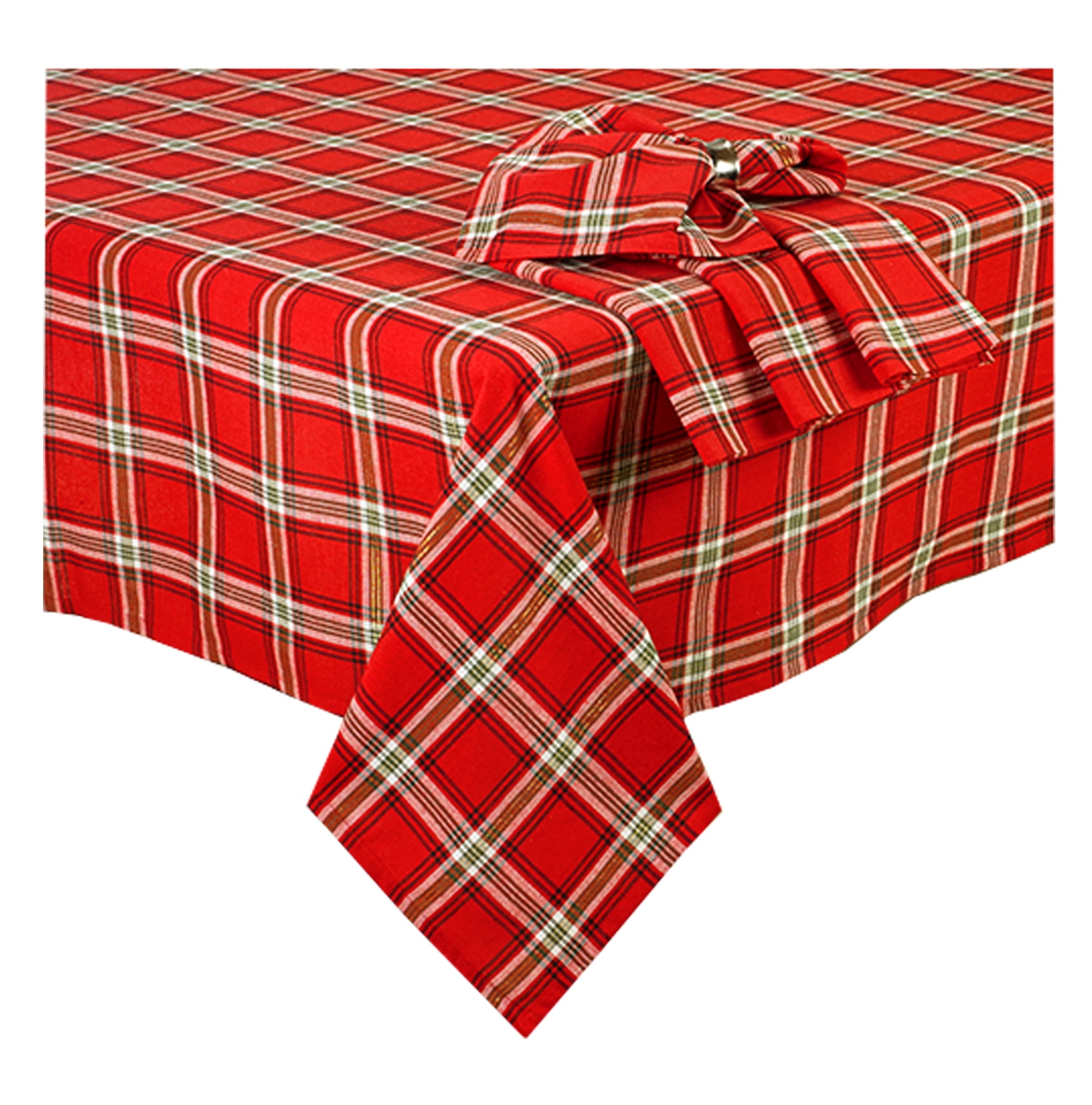 Vatican Plaid Christmas Tablecloth Red Green Black With Metallic Vatican Plaid Christmas Tablecloth Red Green Black With Metallic