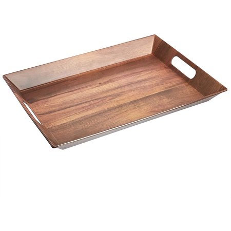 Large 19 Inch Handled S ving Tray Acacia Wood Matte Texture | Walmart ...