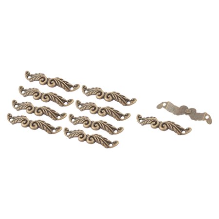 Drawer Metal Retro Style Embossed Pull Handle Bronze Tone 45mm Long ...