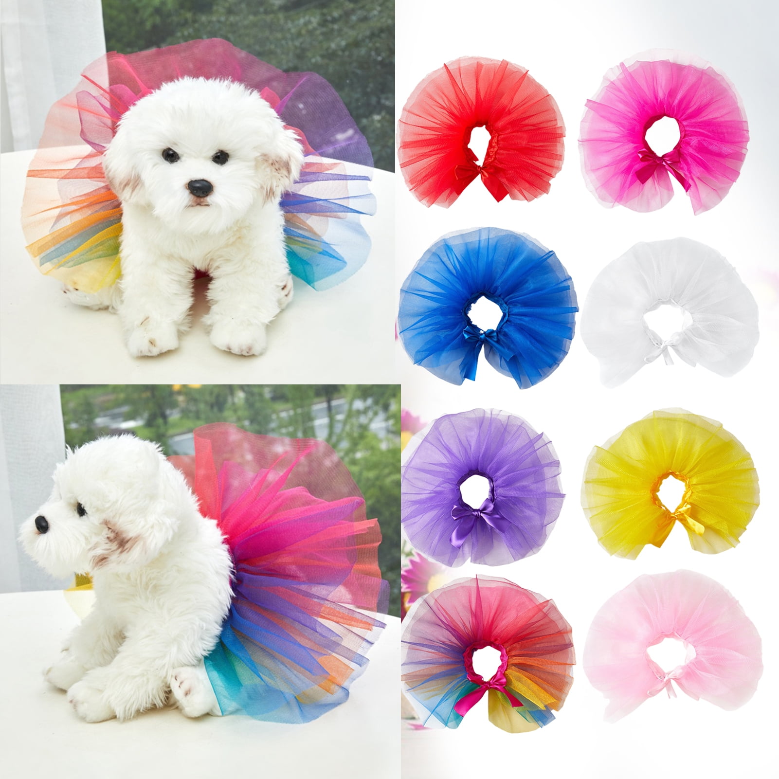 Meidiya Puppy Tutu Dress Cute Pleated Edge Lace Mesh Net Adorable ...