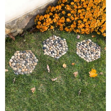 Wind & Weather Natural River Rock Stepping Stones, Set of 3 - Walmart.com