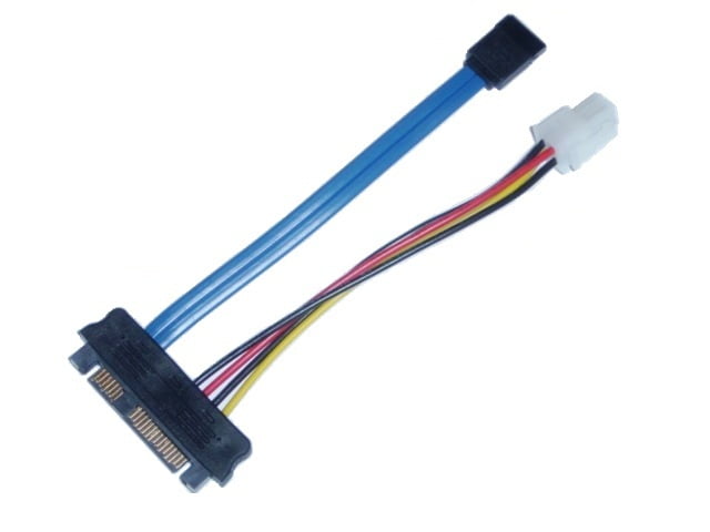 SAS Male to SATA 7 Pin and Molex 4 Pin Power Cable - 6 Inches - Walmart.com