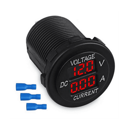 DC12-24V LED Display Circular Automotive Voltmeter Ammeter Digital Car ...