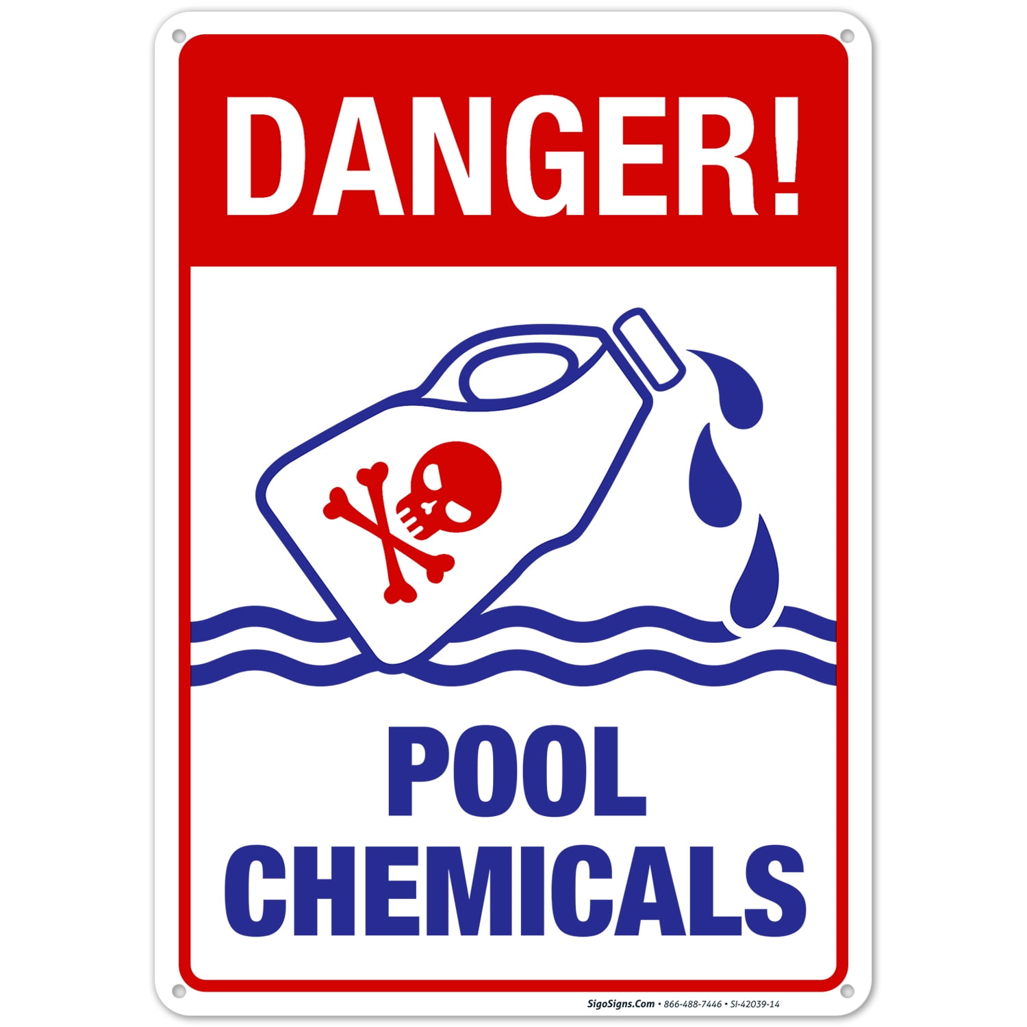 Pool Chemicals Sign, Pool Sign, 10x14 Aluminum - Walmart.com