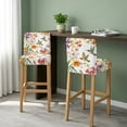 Spring Floral Hummingbird Bar Stool Cover Set of 4, Pastoral Rustic ...