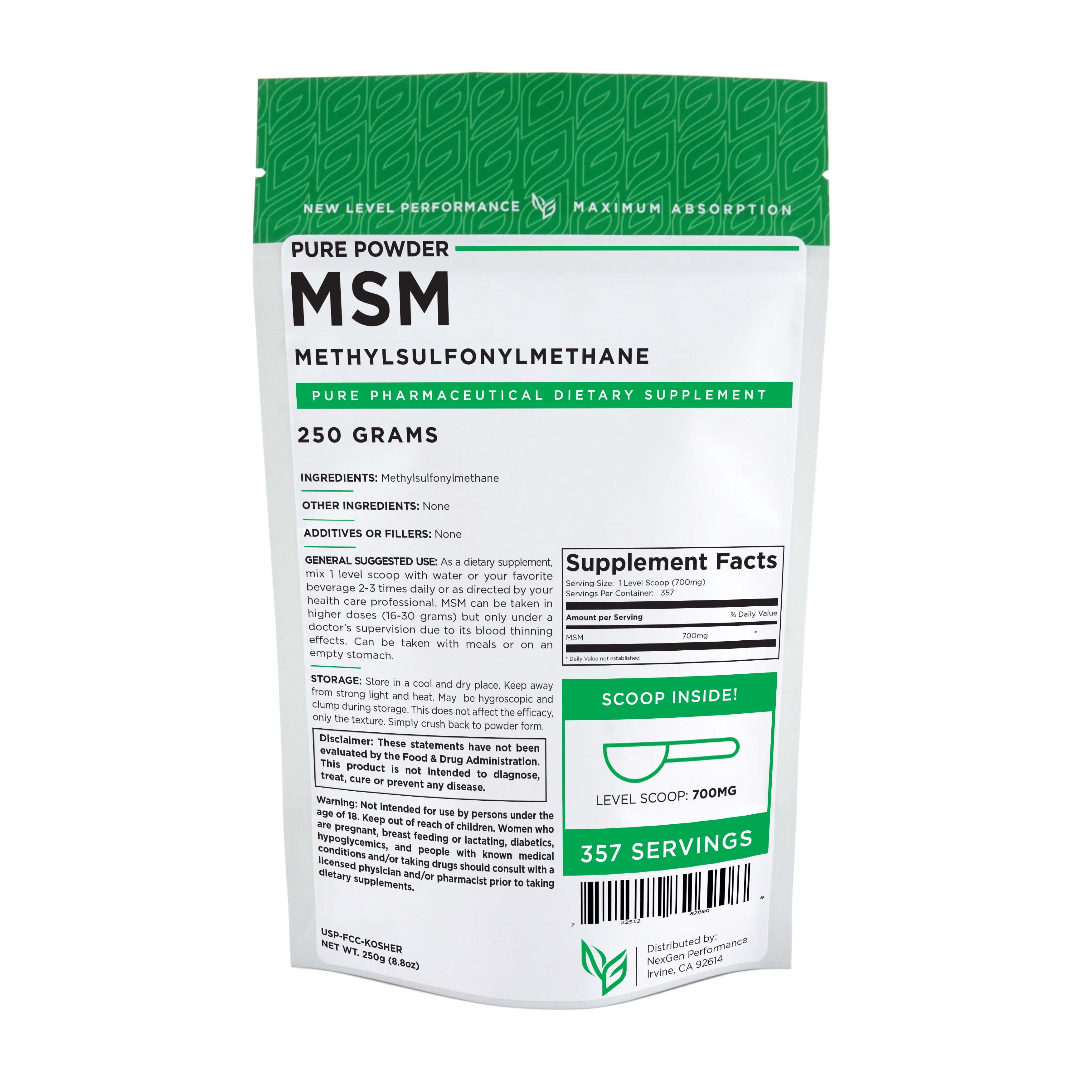 MSM Powder 250g (3.5oz) - Methylsulfonylmethane - Joint Health ...