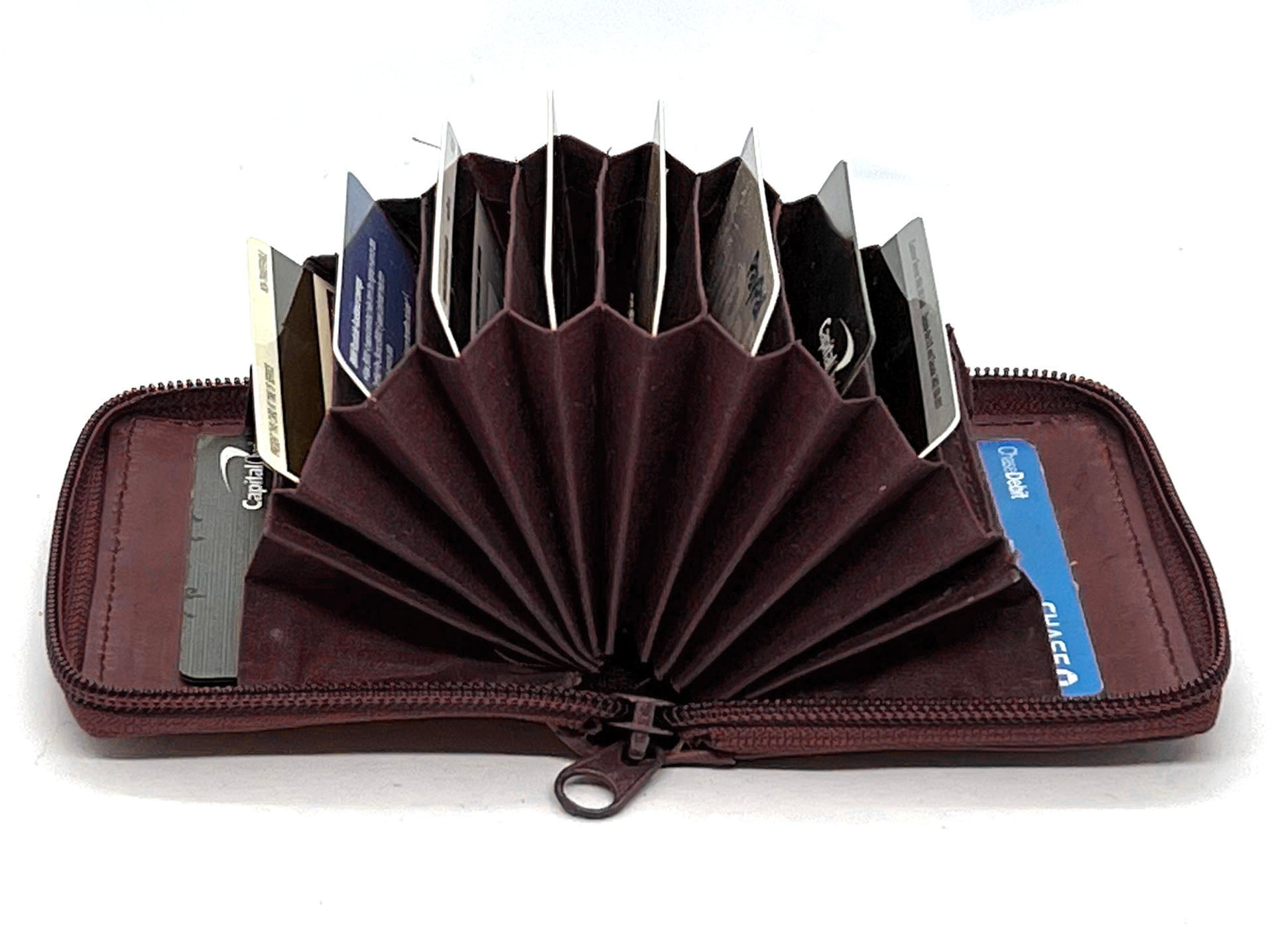 RFID Blocking Genuine Leather Women's Wallet Accordion Style Credit ...