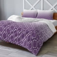 4 Piece Duvet Cover Set Queen, Purple Gradient Abstract Geometric Soft ...