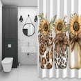 Bow Sunflowers Shower Curtain for Bathroom, Fall Leopard Print Vase ...