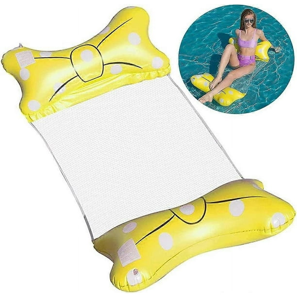 Inflatable floating bed, floating water hammock, 4-in-1 water buoy ...