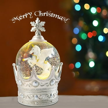 Christmas Musical Snow Globe ,Color Changing Resin Home Decor with LED ...
