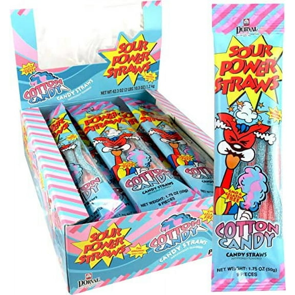 Sour Power Candy Straws, Watermelon, 1.75 Ounce, Pack of 24 - Walmart.com