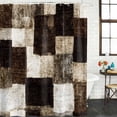 Black Brown Lattice Patchwork Shower Curtain Set - Small 36" x 72 ...