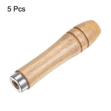 Uxcell 5pcs Wooden File Handle 3.54 Inch Round Hole Ergonomic Handles ...