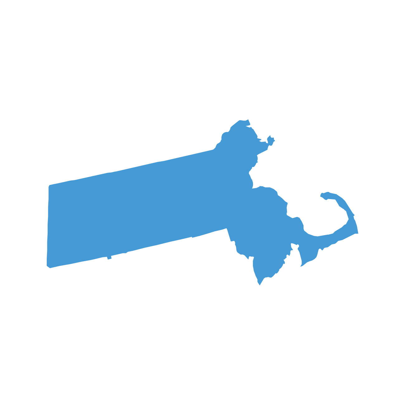 Massachusetts Shaped Sticker Decal Die Cut - Self Adhesive Vinyl ...
