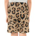 BZSMCE Adjustable Drawstring Casual Shorts With Dark Brown Leopard ...