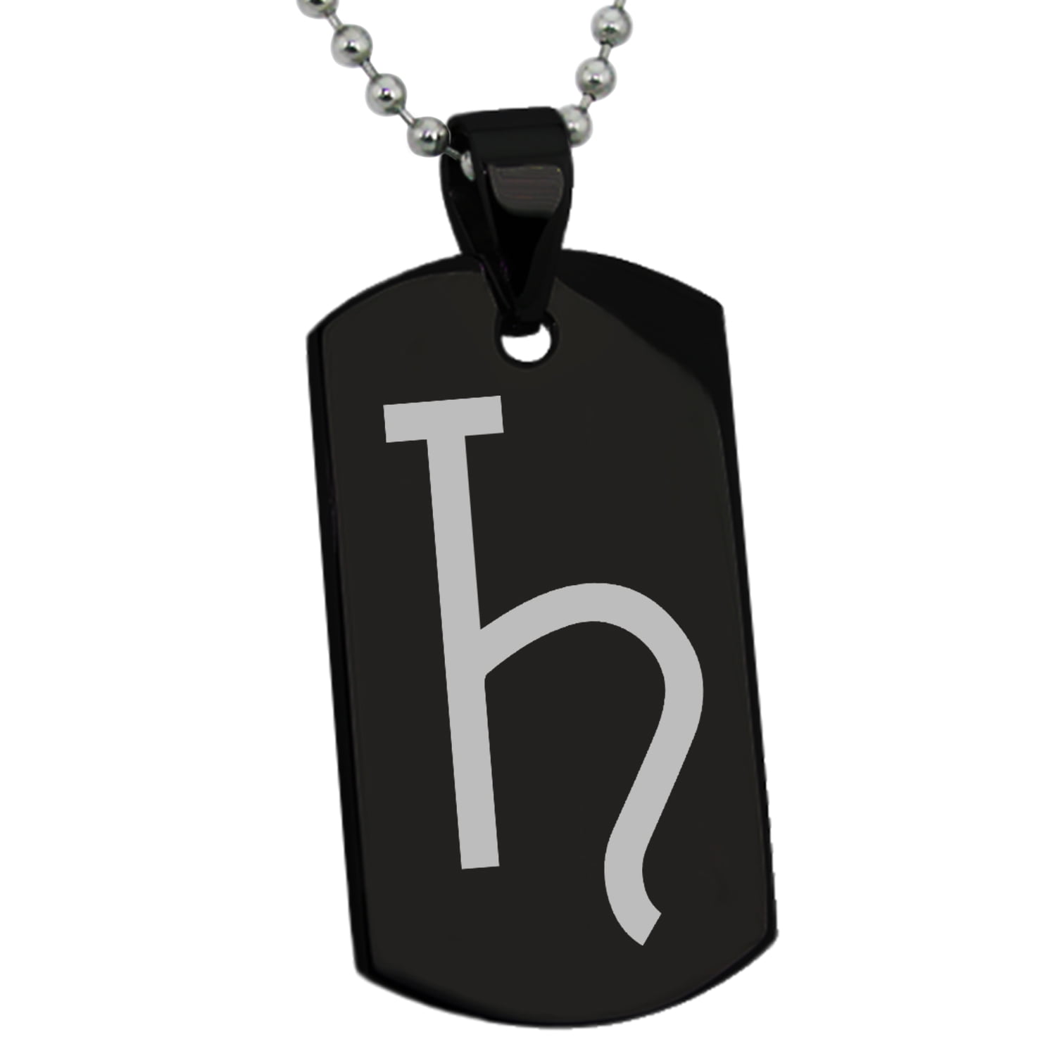 Stainless Steel Solar System Planetary Saturn Engraved Dog Tag Pendant ...