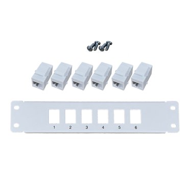 Detroit Packing Co. 24 Port CAT6 RJ45 Through Coupler Patch Panel with ...